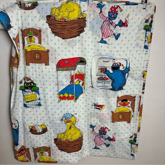 Vintage | Bedding | Vintage Sesame Street Twin Size Flat Sheet Muppets ...